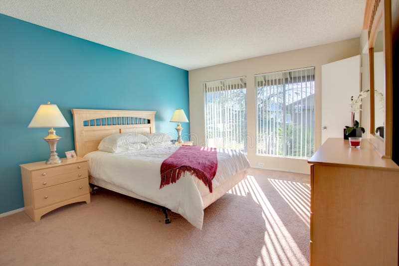 Master Bedroom in Modern Home Stock Image - Image of company ...