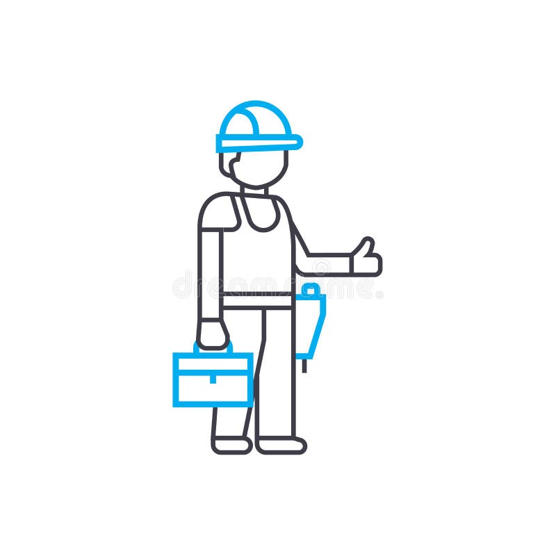 Master Builder Vector Thin Line Stroke Icon. Master Builder Outline ...