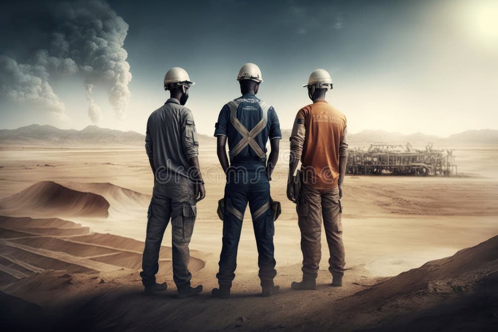 Master Builders: the Skilled Men of Construction Engineering. Generative AI Stock Illustration ...