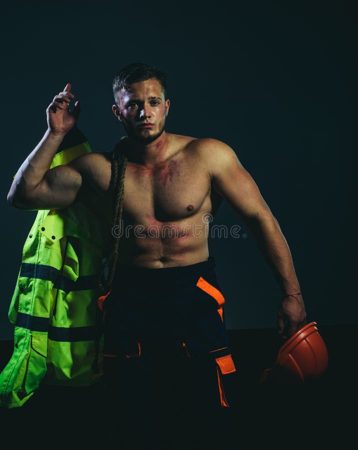 Master of Building. Worker or Workman. Strong Man with Work Clothes ...