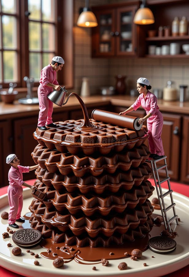 Master Cake of Chocolate in Great Britain Waffle Style Stock ...