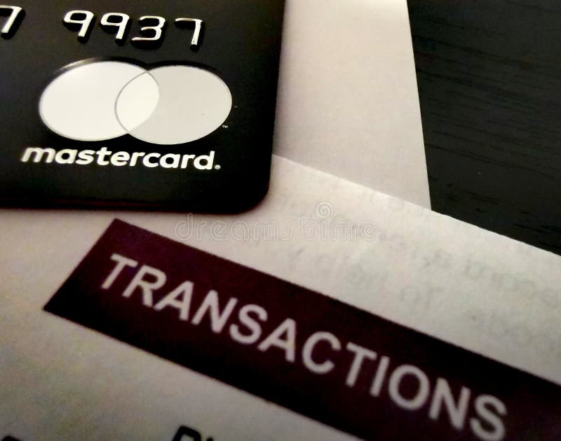 Master Card and Transaction Statement Editorial Image - Image of ...