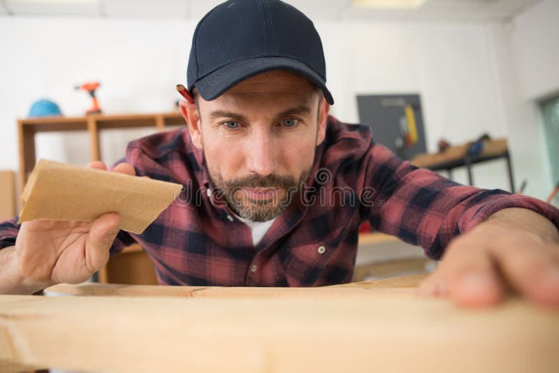 Master Carpenter Working in Woodwork Stock Image - Image of ...