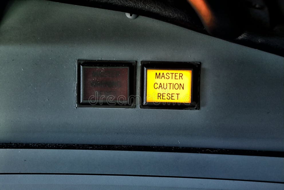 Master Caution Reset Button Stock Image - Image of text, panel: 72248063