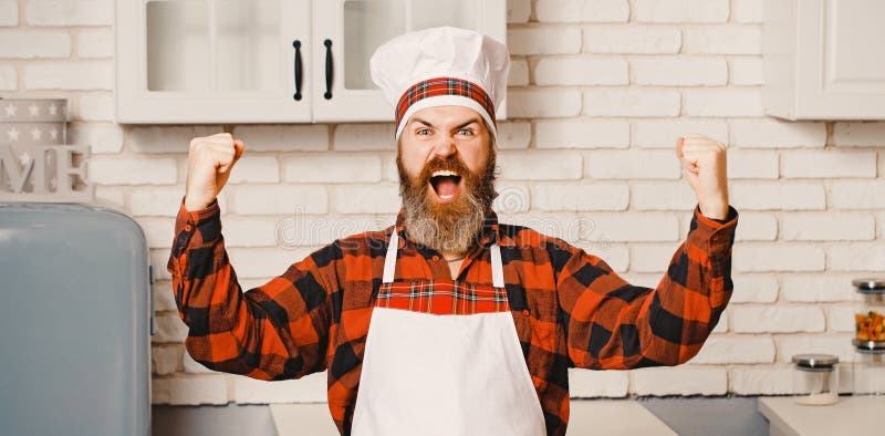Master Chef, Cook or Baker Very Happy of Good Taste with Hand. Stock ...