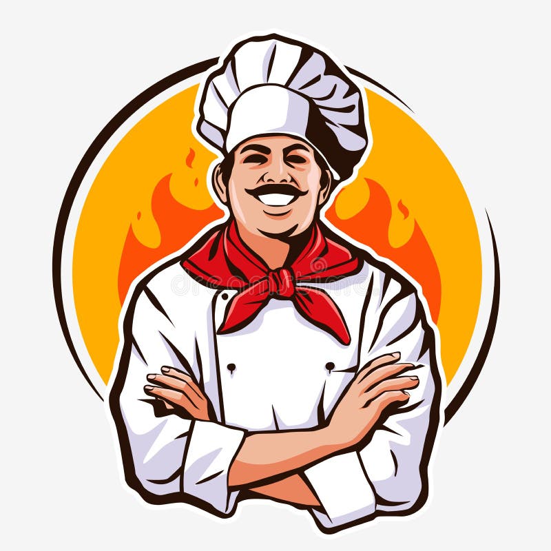 Master Chef Illustration Design Vector Cooking, Food Concept. Stock ...