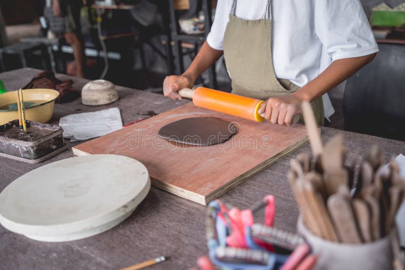 The Master Class in Big Workshop on Making Clay Products Stock Image ...