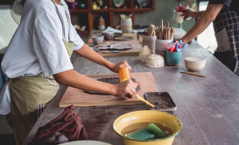 The Master Class in Big Workshop on Making Clay Products Stock Image ...