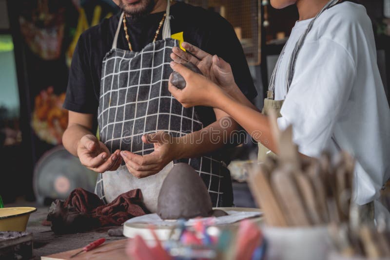 The Master Class in Big Workshop on Making Clay Products Stock Image ...