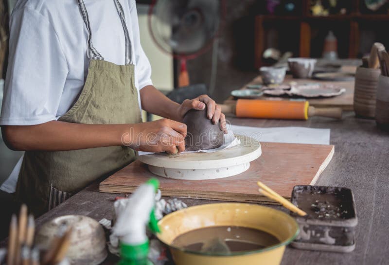 The Master Class in Big Workshop on Making Clay Products Stock Photo ...