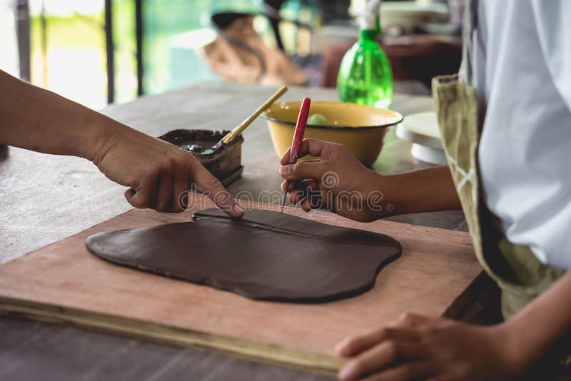 The Master Class in Big Workshop on Making Clay Products Stock Image ...