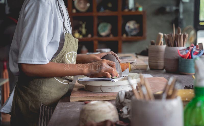 The Master Class in Big Workshop on Making Clay Products Stock Image ...