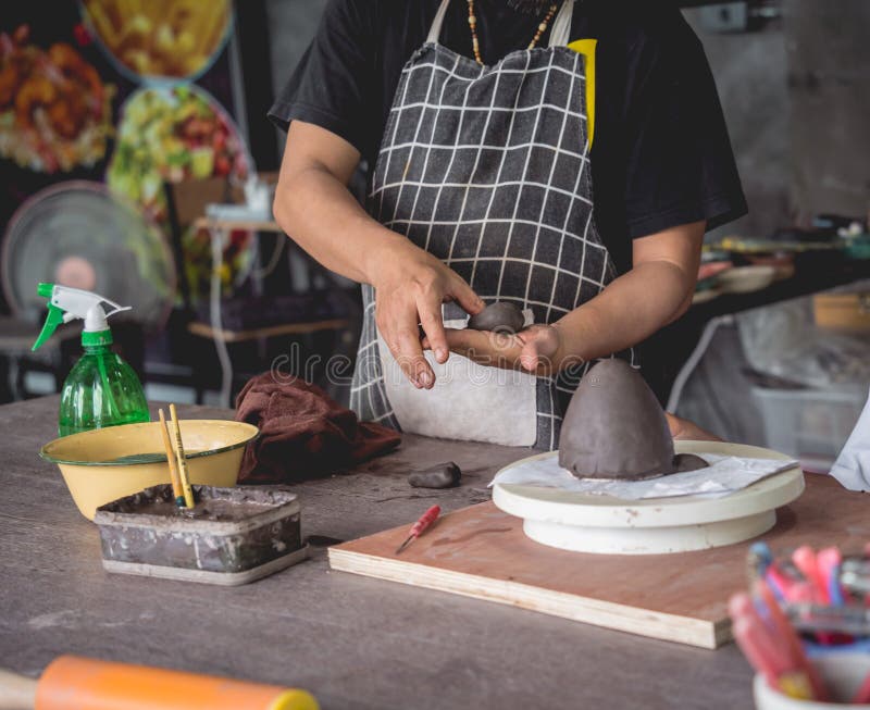 The Master Class in Big Workshop on Making Clay Products Stock Image ...
