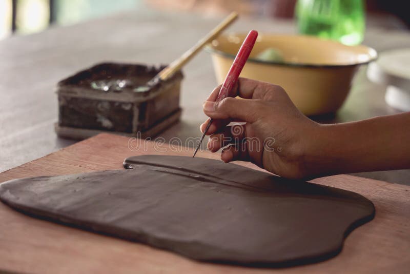 The Master Class in Big Workshop on Making Clay Products Stock Photo ...