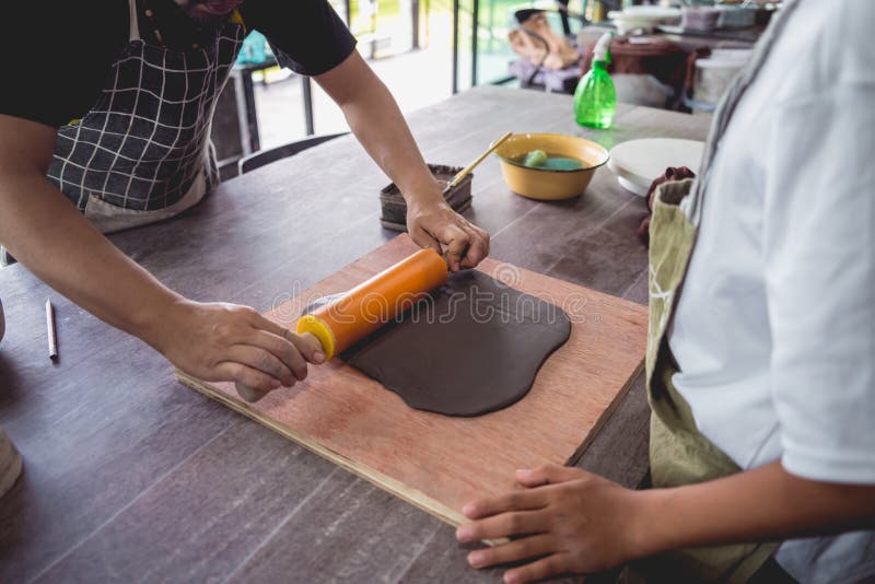 The Master Class in Big Workshop on Making Clay Products Stock Image ...