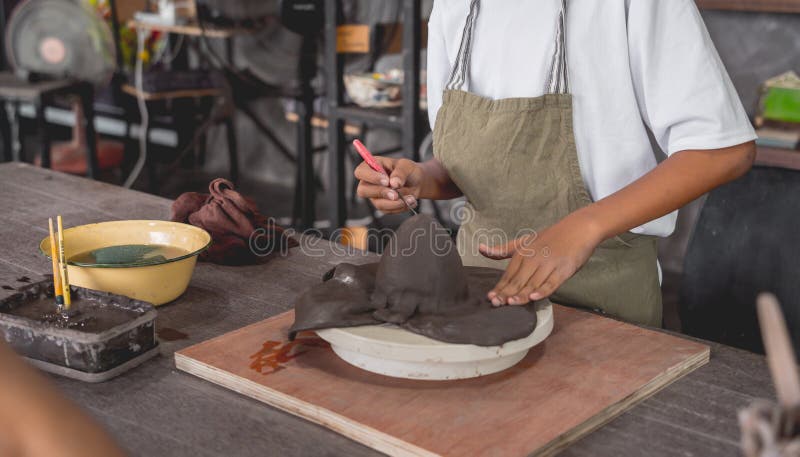 The Master Class in Big Workshop on Making Clay Products Stock Image ...
