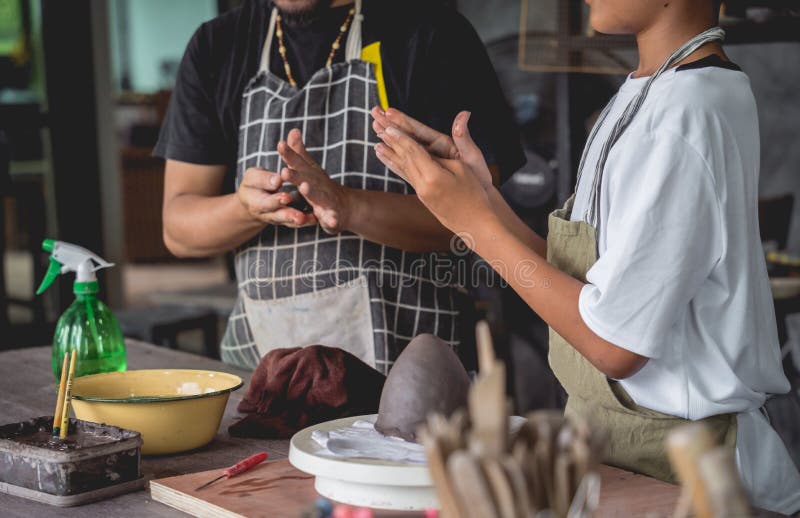 The Master Class in Big Workshop on Making Clay Products Stock Image ...