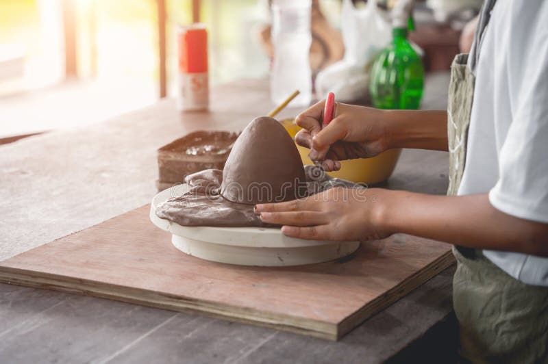 The Master Class in Big Workshop on Making Clay Products Stock Photo ...