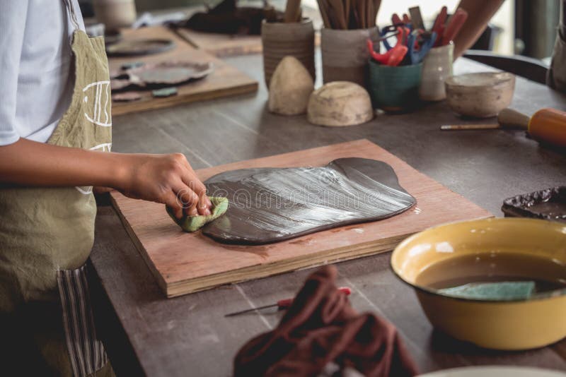 The Master Class in Big Workshop on Making Clay Products Stock Photo ...