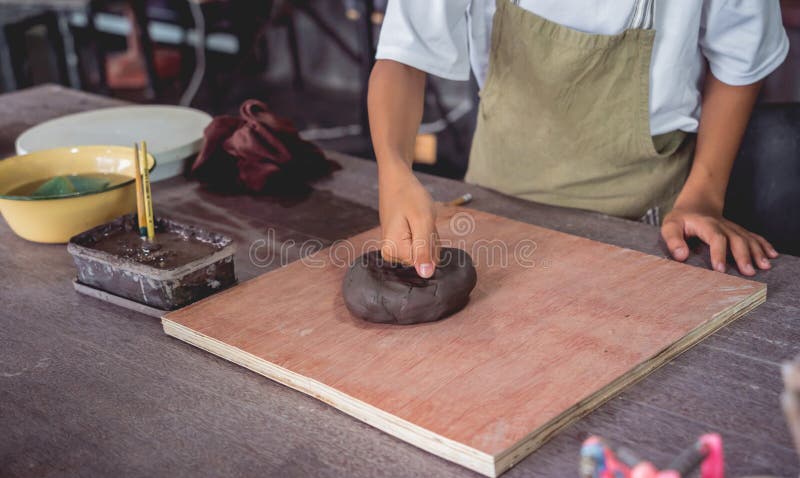 The Master Class in Big Workshop on Making Clay Products Stock Photo ...