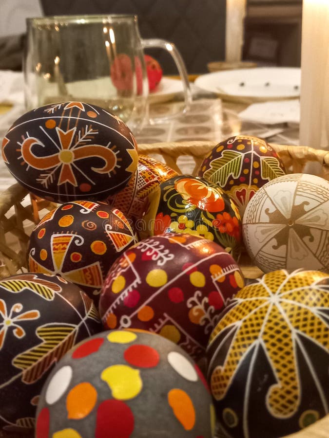 Master Class on Easter Egg Painting, Painted Eggs. the Symbol of Easter ...