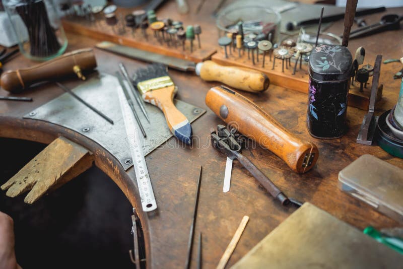 Instruments Kit in a Large Workshop for the Manufacture of Handmade ...