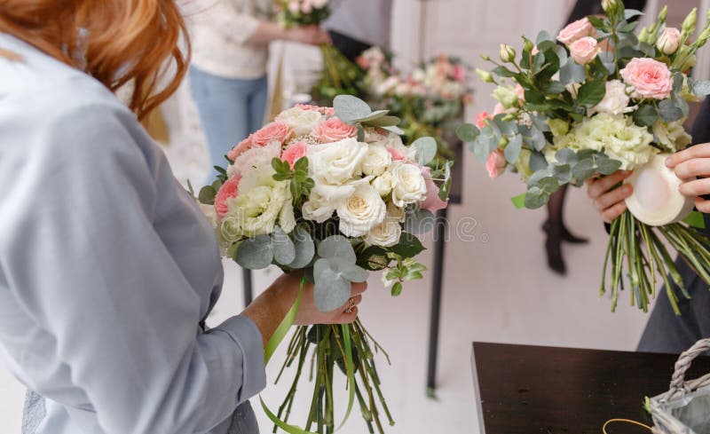 Master Class on Making Bouquets. Spring Bouquet Stock Photo - Image of ...