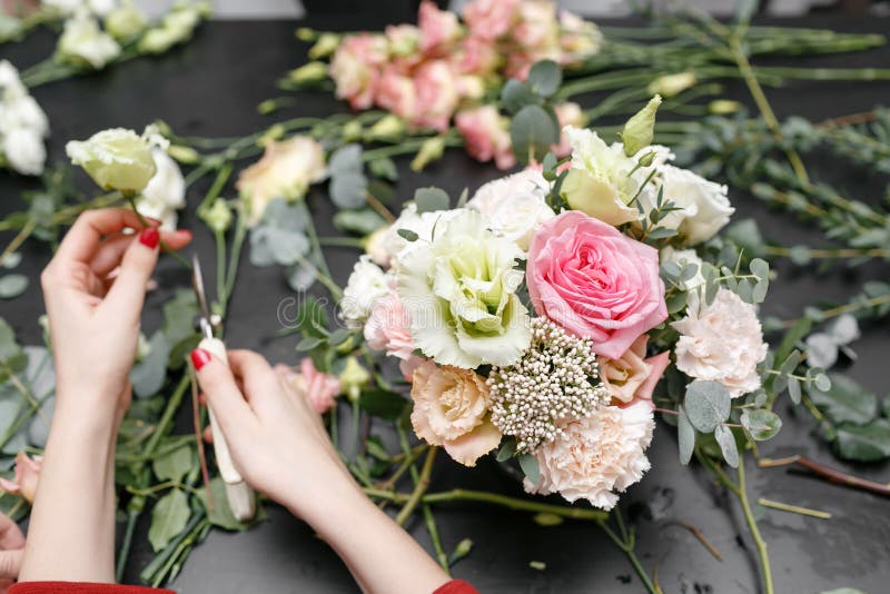 Master Class on Making Bouquets. Spring Bouquet Stock Photo - Image of ...
