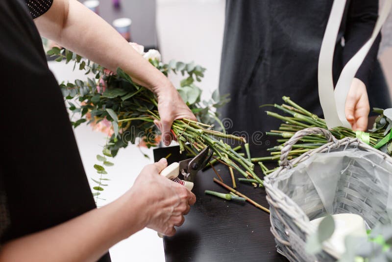 Master Class on Making Bouquets. Spring Bouquet Stock Image - Image of ...