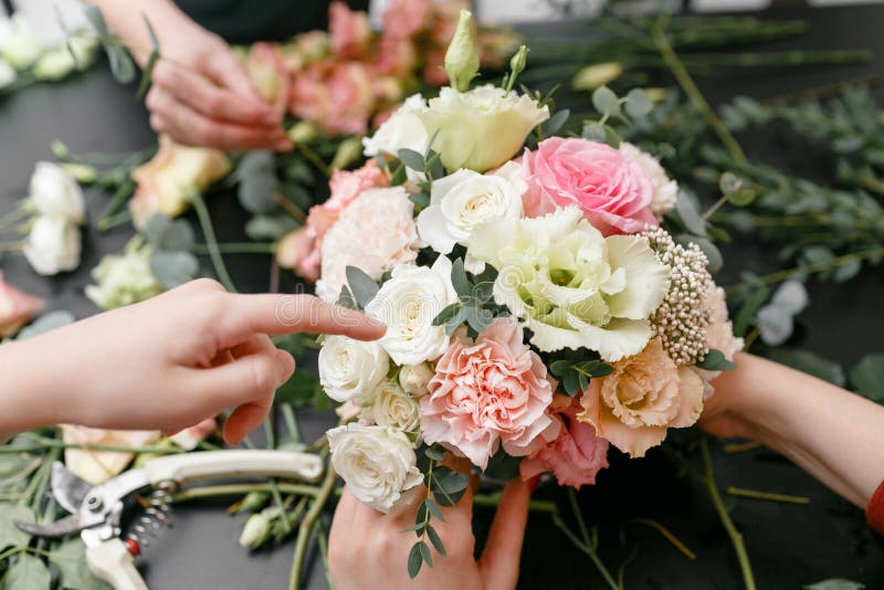 Master Class on Making Bouquets. Spring Bouquet Stock Image - Image of ...
