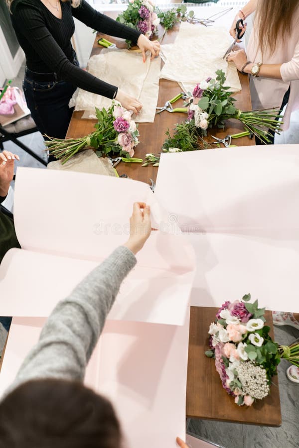 Master Class on Making Bouquets. Summer Bouquet Stock Photo - Image of ...