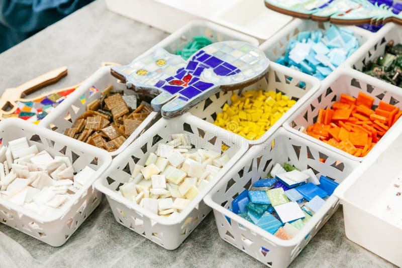 Master Class on Making Mosaic Panels. Close-up of the Baskets with ...