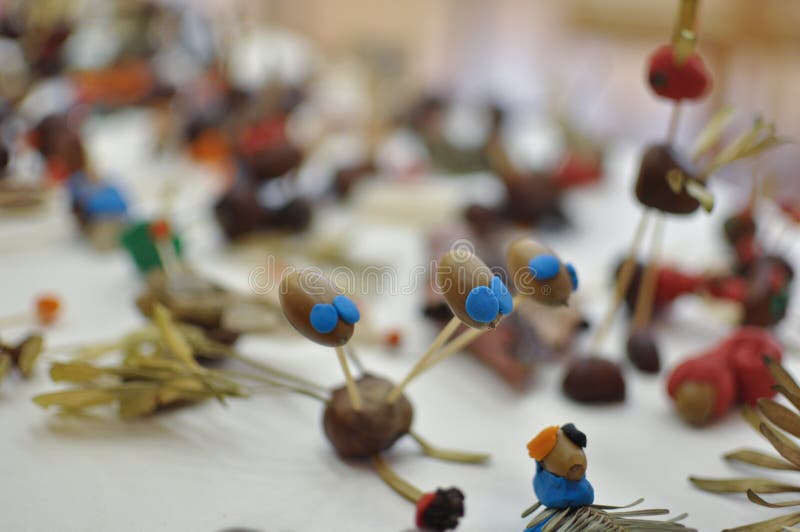 Master Class with Nature Materials for Children Stock Image - Image of ...