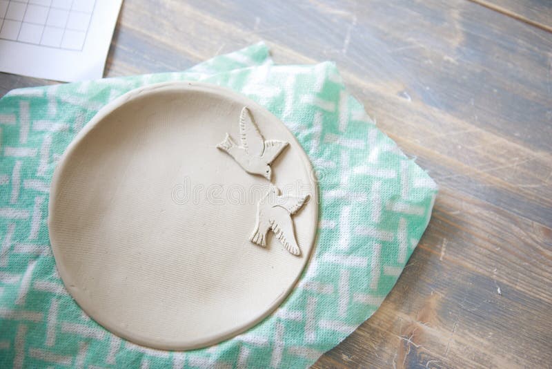 Master Class on Sculpting Dishes Plates, Cups from Clay Stock Image ...