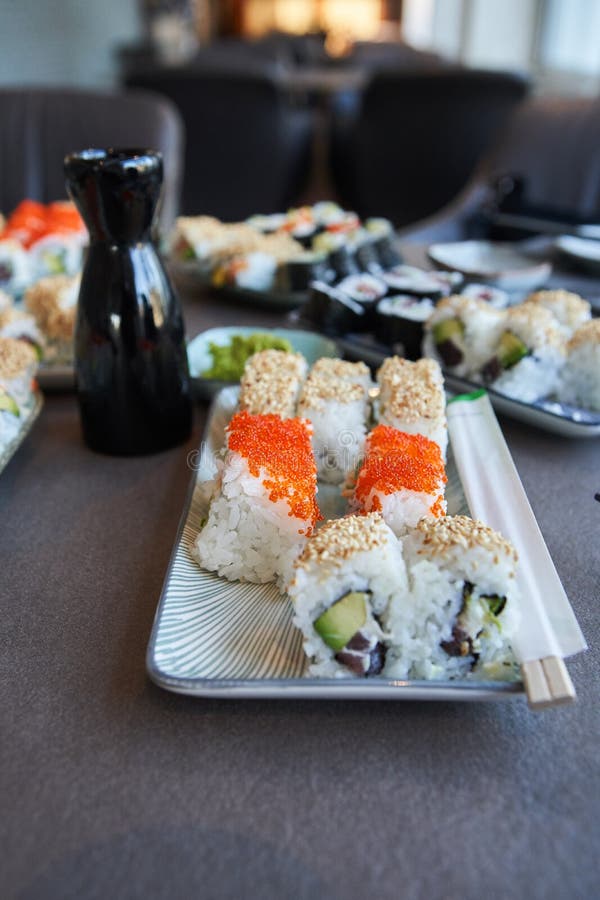 During a Master Class Self Made Sushi Ready To Eat Stock Photo - Image ...