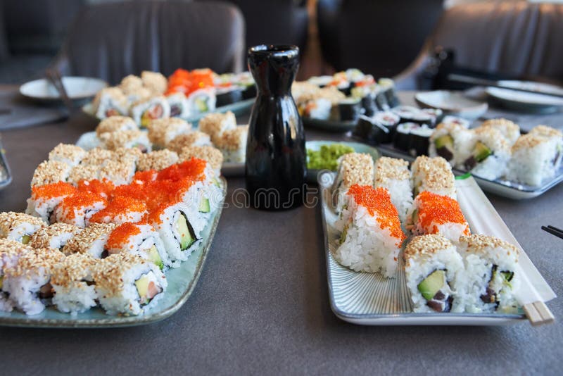 During a Master Class Self Made Sushi Ready To Eat Stock Image - Image ...
