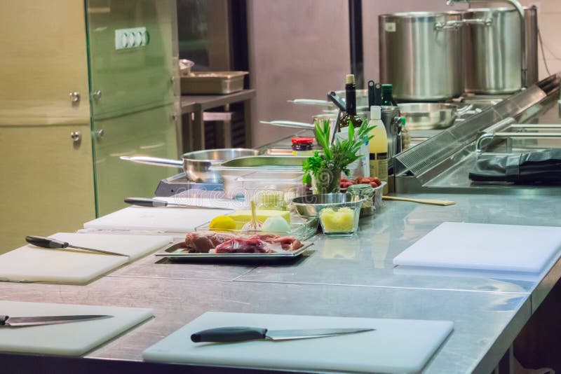 Workplace Restaurant Kitchen. Stock Photo - Image of inventory, method ...