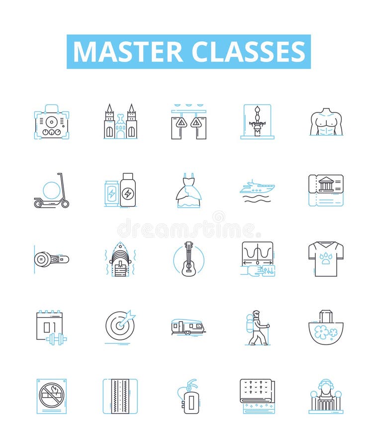Master Classes Vector Line Icons Set. Masters, Classes, Learning ...
