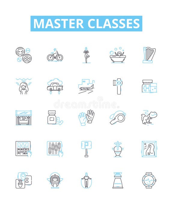 Master Classes Vector Line Icons Set. Masters, Classes, Learning ...