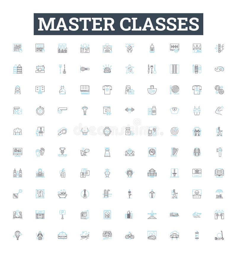 Master Classes Vector Line Icons Set. Masters, Classes, Learning ...