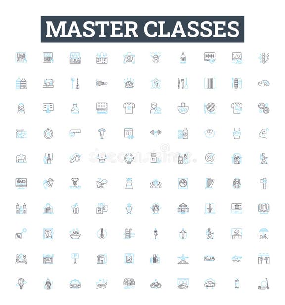 Master Classes Vector Line Icons Set. Masters, Classes, Learning ...