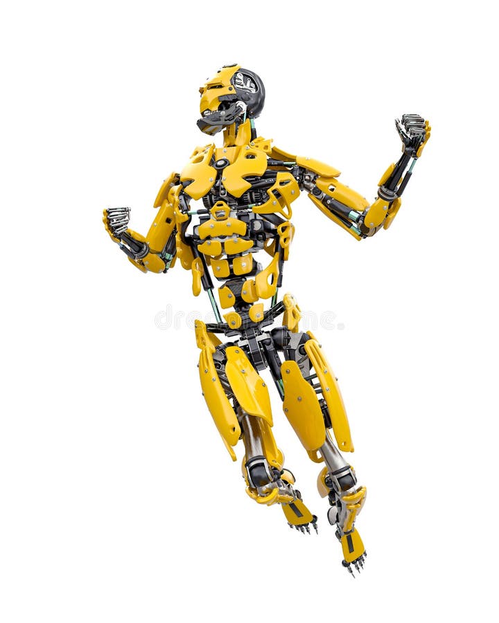 Master Cyber Robot is Doing a Comic Pose Stock Illustration ...