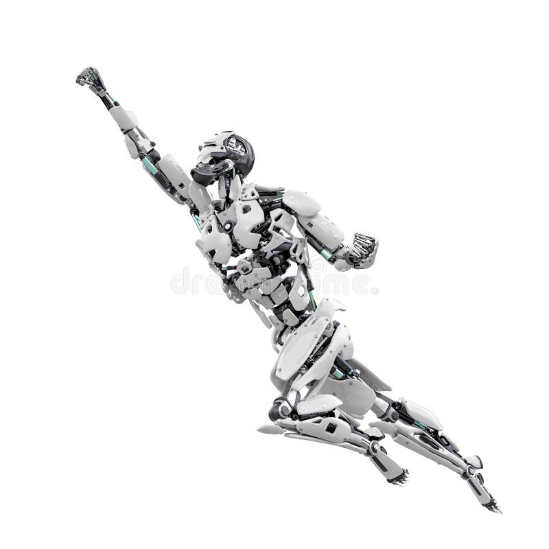 Master Cyber Robot is Ready To Punch Stock Illustration - Illustration ...