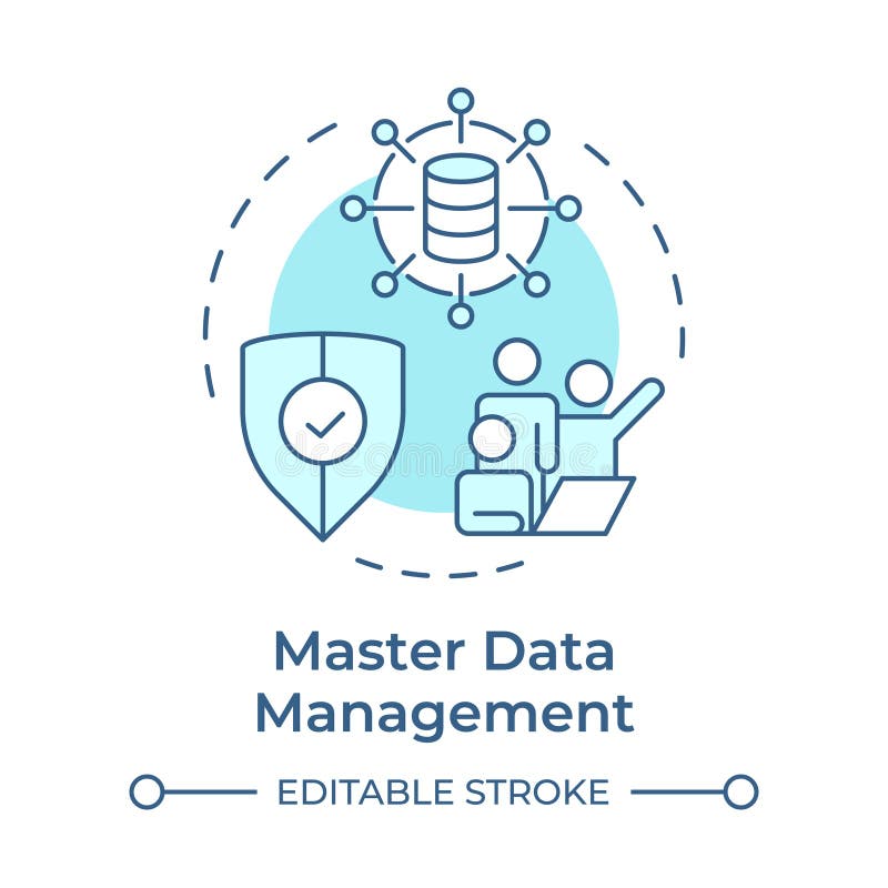 Master Data Management Soft Blue Concept Icon Stock Illustration ...