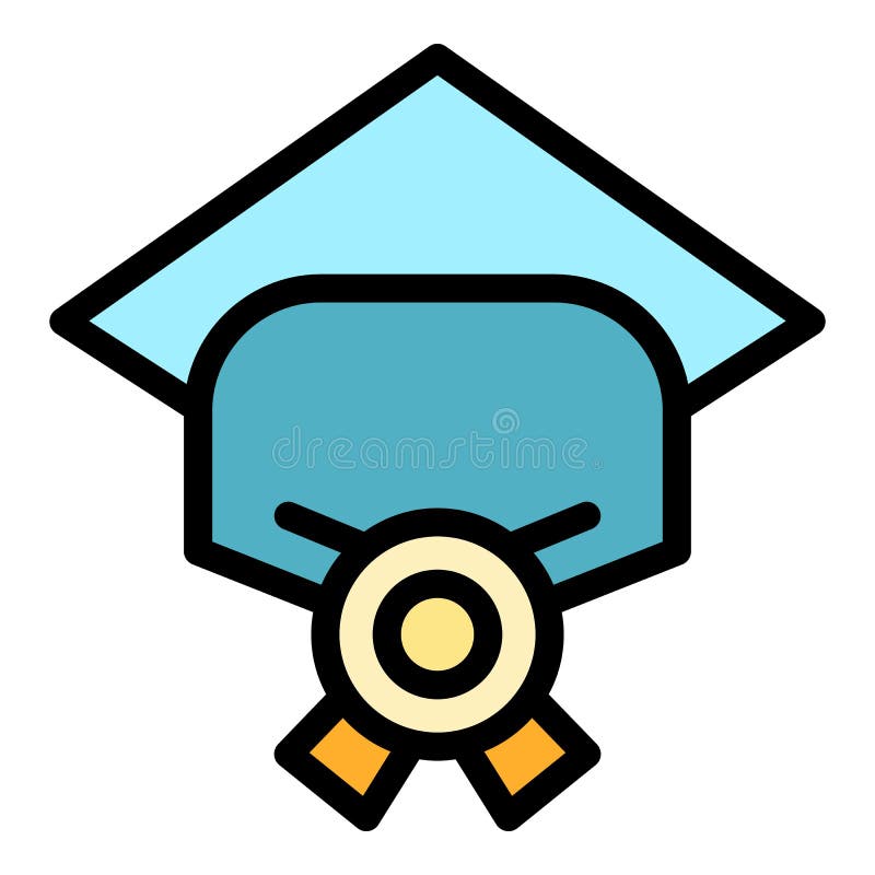 Master Degree Icon Color Outline Vector Stock Vector - Illustration of ...