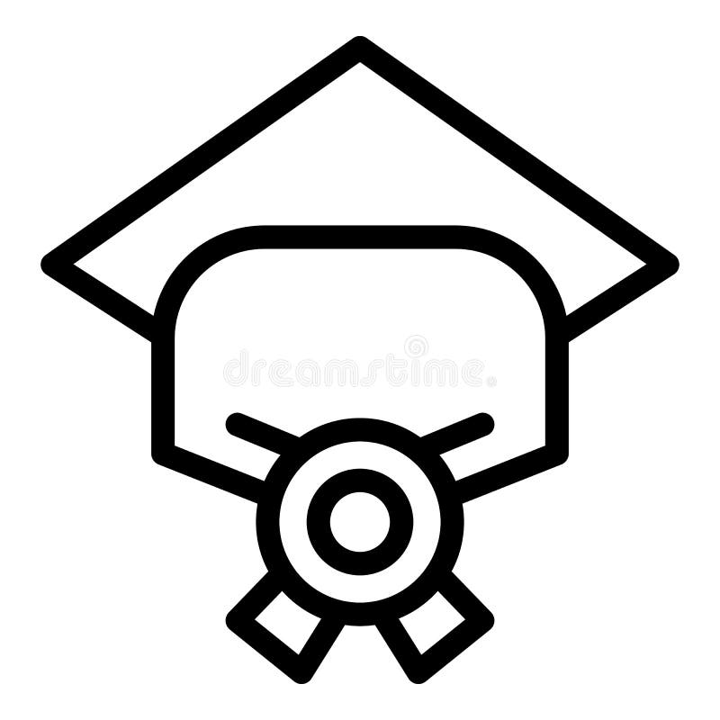 Master Degree Icon, Outline Style Stock Illustration - Illustration of ...
