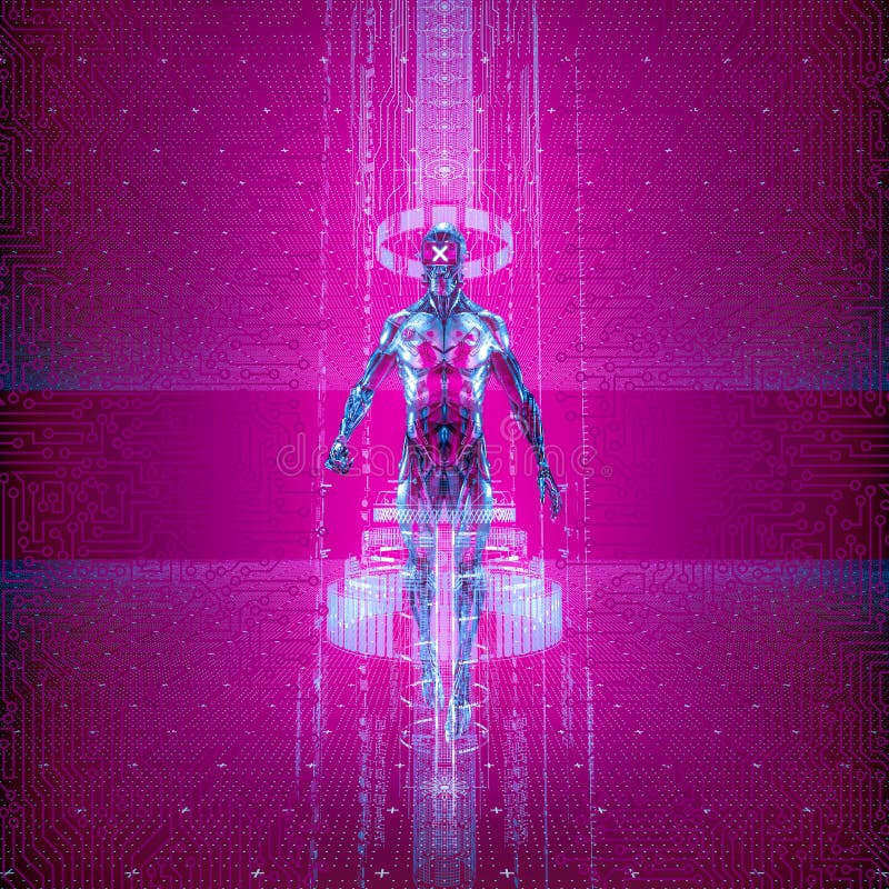 Master of the Digital Realm Stock Illustration - Illustration of bright ...