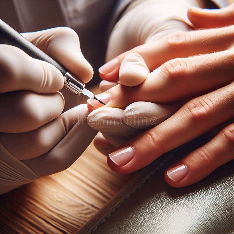 Master Doing Manicure, Close-up. Generated AI Stock Illustration ...