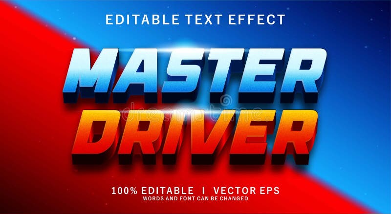 Master Driver 3d Vector Text Effect with Modern Style Design Stock ...