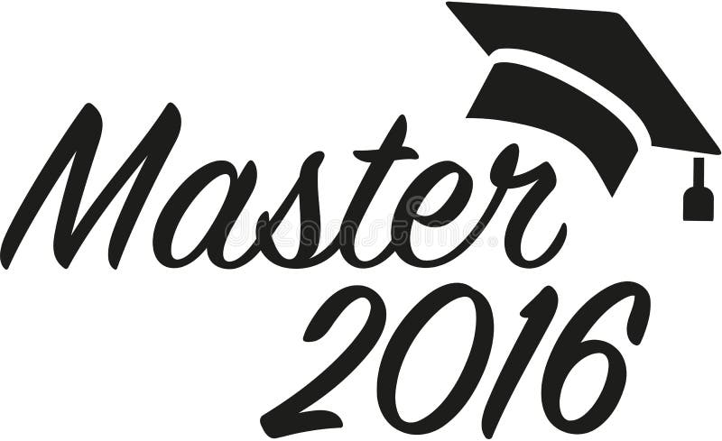 Master 2016 graduation hat stock vector. Illustration of master - 107180010